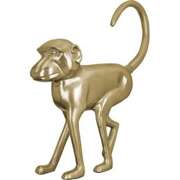 Gilde Tierfigur &raquo;Skulptur Monkey&laquo; gold Aluminium B/H/T: 41cm x 45cm x 11cm