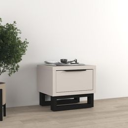 Home Affaire Nachtkommode &raquo;Bronne,Breite 55 cm, Nachttisch mit 1 Schublade&laquo; Moderner Nachtschrank mit Kufen in Metalloptik, Metallgriff beige 