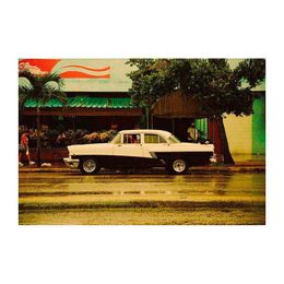 Komar Bild &raquo;Cuba Car&laquo; St&auml;dte 1 Stk. tlg. Wandbild zur Dekoration - ohne Rahmen bunt Holz, Papier B/H/T: 70cm x 50cm, St&auml;dte, 1 Stk.