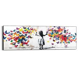 Reinders Wandbild &raquo;Wolke von Schmetterlingen&laquo; Kinderzimmer - M&auml;dchen - Mehrfarbig - MDF - Street Art - 156x52 cm bunt B/H/T: 156cm x 52cm x 3cm