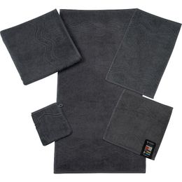 Ross G&auml;stehandtuch &raquo;Cashmere feeling&laquo; 100% Baumwolle, mit Wellen-Bord&uuml;re, gro&szlig;e Farbauswahl grau Frottier, Baumwolle B/L: 30cmx50cm, 6 Stk., Frottier