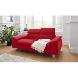 COTTA 2-Sitzer &raquo;Komaris, B: 177 cm&laquo; mit Kopfteilverstellung rot Microfaser PRIMABELLE (100% Polyester);Kunstleder SOFTLUX;Feinstruktur (100% Polyester