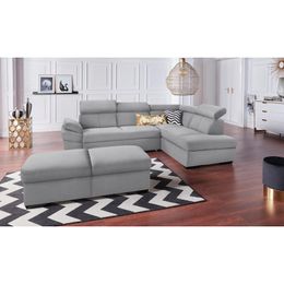 exxpo - sofa fashion Ecksofa &raquo;Salerno, klassisch modernes Funktionssofa, hoher Sitzkomfort, L-Form&laquo; inkl. Kopf- und Armteilverstellung, wahlweise mit 
