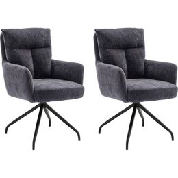 Home Affaire Esszimmerstuhl &raquo;Monaco&laquo; (Set) 2 Stk.verschiedene Gestelle w&auml;hlbar, Belastbar bis 120 Kg grau Boucle B/H/T: 59cm x 92,5cm x 67,5cm, 2 Stk.