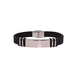 Firetti Herren Edelstahlarmband &raquo;Schmuck Geschenk ID-Armband- Optik&laquo; Made in Germany schwarz 20cm, Edelstahl Kautschuk Silikon