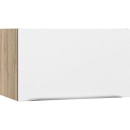 KOCHSTATION Klapph&auml;ngeschrank &raquo;KS-Aken&laquo; wei&szlig; wildeiche Nachbildung, B/H/T: 60cm x 35,2cm x 34,6cm