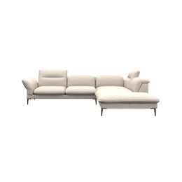 FLEXLUX Ecksofa &raquo;Salino, Funktionssofa mit Ottomane, Relaxsofa, Ecksofa&laquo; Sofa mit Arm- und Kopfteil-Verstellungen, Kaltschaum & Stahl-Wellen wei&szlig; B/H/