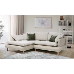 Collection AB Ecksofa &raquo;Mandela L-Form, B: 264 cm&laquo; Schlaffunktion, Bettkasten & 5 Zierkissen, Federkern beige 100% Polyester B/H/T: 264cm x 94cm x 