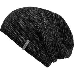 Chillouts Herren Chillouts Beanie &raquo;Keith Hat&laquo; Strickm&uuml;tze im Oversize-Look, meliert, gef&uuml;ttert schwarz Einheitsgr&ouml;&szlig;e