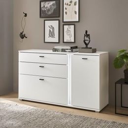 Home Affaire Sideboard &raquo;LONG ISLAND&laquo; 1 Stk. tlg. in moderner Trendfarbe,inklusive senkrechter Beleuchtung,Breite 150 cm wei&szlig; Holzwerkstoff B/H/T: 