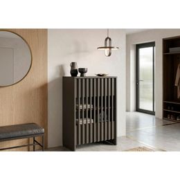 OTTO home Mehrzweckschrank &raquo;MURET, multifunktionale Kommode, 4 F&auml;cher und 2 T&uuml;ren, Lamellenfronten&laquo; Ma&szlig;e B/T/H: 60/35,4/87 cm, Kommode mit viel 