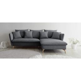 OTTO home Ecksofa &raquo;MERLE, 258 cm, L-Form, traumhafter Cord,&laquo; mit Bettfunktion und Bettkasten, Liegefl&auml;che 224 x 139 grau 100% Polyester;Federung 