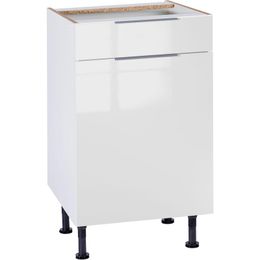 Optifit Unterschrank &raquo;Tara&laquo; mit Vollauszug und Soft-Close-Funktion, Breite 50 cm wei&szlig; wei&szlig;, B/H/T: 50cm x 87cm x 58,4cm, Schubladen: 1 Stk. T&uuml;ren: 1 