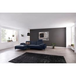 W.Schillig Ecksofa &raquo;valentinoo, Designsofa, bequem, elegant und zeitlos, L-Form&laquo; inklusive Hocker, mit Sitztiefenverstellung, Breite 299 cm blau 
