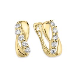 Bruno Banani Damen Paar Creolen &raquo;Schmuck Geschenk Silber 925 Ohrschmuck Ohrringe&laquo; mit Zirkonia (synth.) gold Silber 925 (Sterlingsilber)