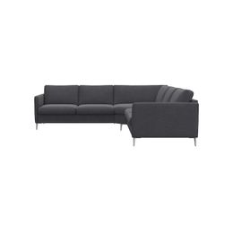 FLEXLUX Ecksofa &raquo;Fiore, gleichschenklig, bequem durch hochwertigem Sitzaufbau&laquo; schmale Armlehnen, super Sitzkomfort durch Kaltschaum, F&uuml;&szlig;e Alu grau 