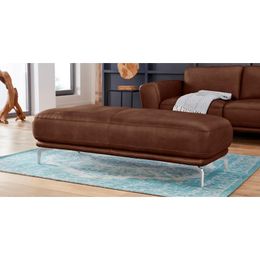 W.Schillig Hocker &raquo;montanaa&laquo; mit Metallf&uuml;&szlig;en in Chrom gl&auml;nzend, Breite 141 cm braun B/H/T: 141cm x 42cm x 61cm, Longlife Xtra-Leder Z69