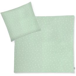 Julius Z&ouml;llner Kinderbettw&auml;sche &raquo;Stary&laquo; 2 Stk. gr&uuml;n Jersey, Obermaterial: 100% Baumwolle B/L: 80cm x 80cm, 1 Stk., 1 Stk., Jersey, B/L: 35cm x 40cm, 2 Stk.