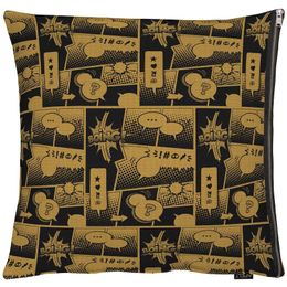 Apelt Dekokissen &raquo;Comic&laquo; Kissenh&uuml;lle mit F&uuml;llung, 1 St&uuml;ck schwarz Polyester B/L: 65cm x 65cm, 1 Stk.