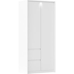Rauch Dreht&uuml;renschrank &raquo;Mainz mit Passepartout&laquo; optional mit Beleuchtung, Au&szlig;ent&uuml;ren mit Push-to-Open Funktion wei&szlig; Holzwerkstoff B/H/T: 96cm x 212cm 