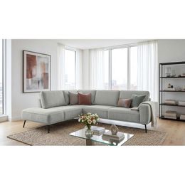 OTTO home Ecksofa &raquo;Vosby&laquo; 260 cm, Chenille, mit dekorativer Kedernaht, Wellenunterfederung grau 90% polyester, 10% nylon B/H/T: 260cm x 85cm x 208cm, 