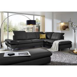 W.Schillig Ecksofa &raquo;Taoo, elegant und zeitlos, bequem, L-Form, Breite 296cm&laquo; mit Sitziefenverstellung & Kopfteilverstellung grau Longlife Xtra-Leder 
