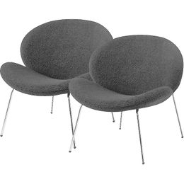 Kayoom Polsterstuhl &raquo;Stuhl Jaden 125 2er-Set, im angesagten Stoff mit dem Kr&auml;usel-Effekt&laquo; (Set) 2 Stk.&Auml;sthetisch minimalistisches Design, Boucl&eacute; Stoff, 