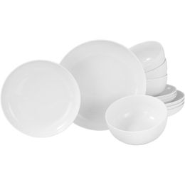 Creatable Teller-Set &raquo;Allround Wei&szlig;, Tellerset 12-tlg&laquo; Teller Set, Daily Use, Zeitlos wei&szlig; Porzellan 12 Stk.