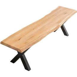 Home Affaire Bank &raquo;Tristan&laquo; aus Massivholz Eiche beige B/H/T: 240cm x 45cm x 38cm