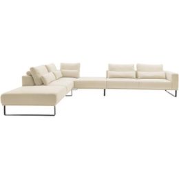 Musterring Ecksofa &raquo;JustB! PM100 bequem, modern, elegant und viel Platz, bodenfrei&laquo; mit Zwischenhocker, wahlweise mit Funktion und Kissen, Ma&szlig;e 290 x 308 beige 