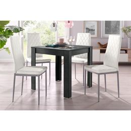 OTTO home Essgruppe 5 Stk. tlg. mit Tisch in schieferfarben, Breite 80 cm grau Einheitsgr&ouml;&szlig;e