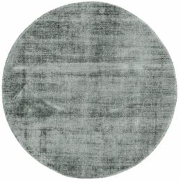CarpetFine Teppich &raquo;Ava Viskoseteppich&laquo; rund 13 mm H&ouml;he Seidenoptik, leichter Glanz, Wohnzimmer gr&uuml;n Viskose &Oslash; 120cm 1 Stk., 13mm, &Oslash; 120cm