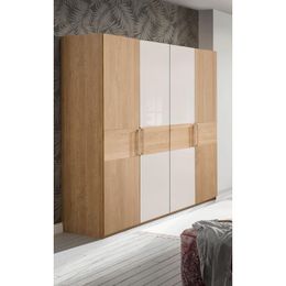 Wiemann Kleiderschrank &raquo;Kiruna&laquo; mit Champagnerglas braun Floatglas, Holz teilmassiv B/H/T: 197,3cm x 217cm x 58cm, T&uuml;ren: 4 Stk.