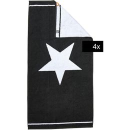 done. Duscht&uuml;cher &raquo;DAILY SHAPES&laquo; schwarz Jacquard-Walkfrottier, Baumwolle B/L: 70cmx140cm, 4 Stk., Black, Jacquard-Walkfrottier