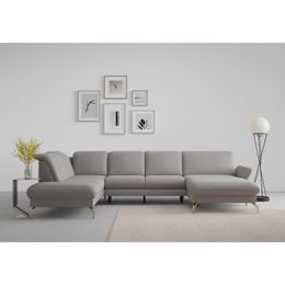 Sit & More sit&more Wohnlandschaft &raquo;Fashion U-Form&laquo; wahlweise mit Kopfteilverstellung, Vorziehsitz, motorisch, Nickelf&uuml;&szlig;e grau B/H/T: 338cm x 84cm x 207cm, Luxus