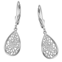 Firetti Damen Paar Ohrh&auml;nger &raquo;Schmuck Geschenk Silber 925 Ohrschmuck Ohrringe Tropfen&laquo; mit Zirkonia (synth.) silber 15,1mm, Silber 925 (Sterlingsilber