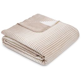 Ibena Wohndecke &raquo;Wohndecke Glasgow&laquo; mit raffinierten Streifen, made in germany beige Baumwolle, Polyacryl, Polyester B/L: 150cm x 200cm