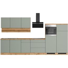 KOCHSTATION K&uuml;chenzeile &raquo;KS-Virginia,neu in verbesserter Ausf&uuml;hrung&laquo; Arbeitsplatte 38 mm stark, Stauraum, Softclose, Breite 360 cm, Softclose, 