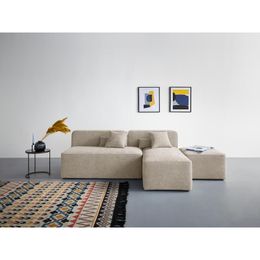 Home Affaire Ecksofa &raquo;Sundstrup L-Form&laquo; Modulserie, individuelle Zusammenstellung grau 100% Polyester B/H/T: 220cm x 76,5cm x 153cm, Struktur weich, 