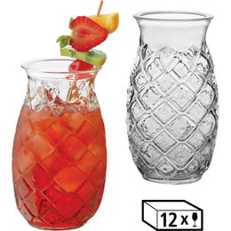 Libbey Cocktailglas &raquo; Trinkglas, 12er Set -TIKI- im Ananas-Design&laquo; 502 ml, hochwertig verarbeitet, im modernen Design transparent Glas &Oslash; 8,5cm x 