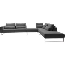 Musterring Ecksofa &raquo;JustB! PM100 bequem, modern, elegant und viel Platz, bodenfrei&laquo; mit Zwischenhocker, wahlweise mit Funktion und Kissen, Ma&szlig;e 290 x 308 grau 85