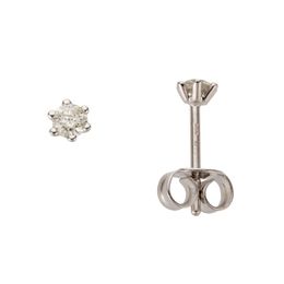 Firetti Damen Paar Ohrstecker &raquo;Schmuck Geschenk Gold 750 Ohrschmuck Solit&auml;r&laquo; mit Brillant - Krappenfassung wei&szlig; 3,9mm, 0,2 P2 = erkennbare Einschl&uuml;sse