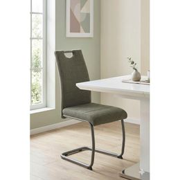 Hela Freischwinger &raquo;FLORENZ&laquo; () 1 Stk.Rundrohrgestell Matching Colour, gepolstert, mit Griff grau Metall, Polyester, Stoff B/H/T: 43cm x 97,5cm x 61cm