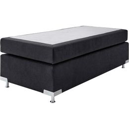 Westfalia Schlafkomfort Boxspringbett &raquo;Holland&laquo; ohne Kopfteil, frei im Raum stellbar schwarz Microvelours (100% Polyester) Microvelours Ohne Topper, Liegefl&auml;che B/L: 120cm x 