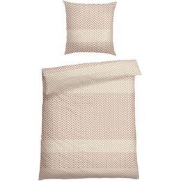 Schiesser Bettw&auml;sche &raquo;Maribel aus weicher Baumwolle mit unaufgeregtem Fischgr&auml;tmuster&laquo; 2 Stk. MADE IN GREEN by OEKO-TEX grau Renforc&eacute;, Obermaterial: 100% 