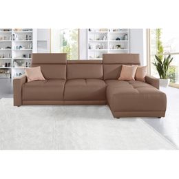 DOMO collection Ecksofa &raquo;Ava mit moderner Sitzheftung & toller Doppelnaht, komfortabel, L-Form&laquo; mit Recamiere, inkl. Federkern, wahlweise mit 