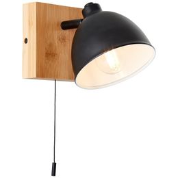 Brilliant Wandleuchte &raquo;Celia&laquo; E14 H&ouml;he 13 cm, E14, Metall/Bambus, matt schwarz/bambus schwarz 1, H: 13cm