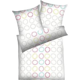 Dyckhoff Bettw&auml;sche &raquo;Strichkreise&laquo; 2 Stk. aus Weichfrottier bunt Frottee, Obermaterial: 75% Baumwolle, 25% Polyester B/L: 155cm x 220cm, 1 Stk., 1 Stk., 