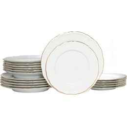 Creatable Teller-Set &raquo;Maria Theresia, Teller Set 18-tlg&laquo; Traditionelle Porzellanform gold Porzellan 18 Stk.