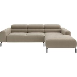 Home Affaire Ecksofa &raquo;Ecksofa, L-Form, incl. Kopfteilverstellung, Breite 258 cm&laquo; wahlweise elektrische Sitztiefenverstellung beige 95% Polyester, 5% 